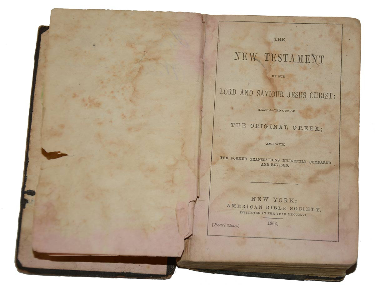 US CIVIL WAR POCKET NEW TESTAMENT PRESENTED BY A UNION SOLDIER TO HIS ...