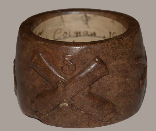 CARVED BRIARWOOD NECKERCHIEF SLIDE MADE IN 1862 BY A UNION SOLDIER ...
