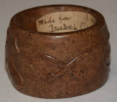 CARVED BRIARWOOD NECKERCHIEF SLIDE MADE IN 1862 BY A UNION SOLDIER ...