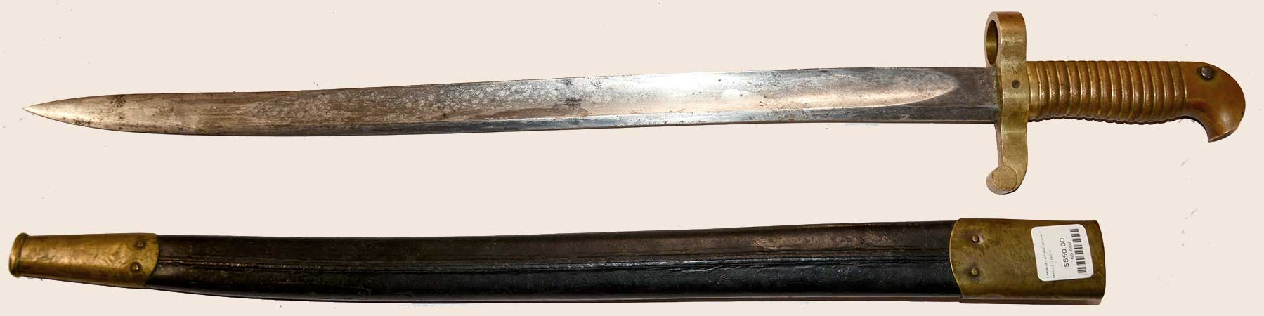 US MODEL 1863 REMINGTON ZOUAVE SABRE BAYONET WITH SCABBARD — Horse Soldier