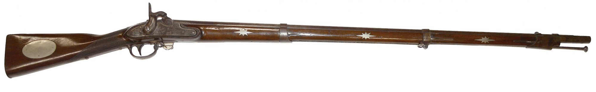 VERY ATTRACTIVE, SILVER INLAID 1830s US MILITIA PRIZE MUSKET WITH LEMAN ...