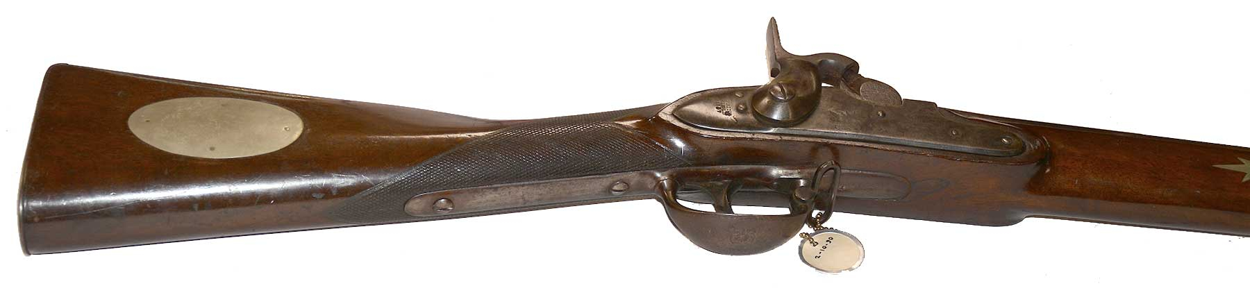 VERY ATTRACTIVE, SILVER INLAID 1830s US MILITIA PRIZE MUSKET WITH LEMAN ...