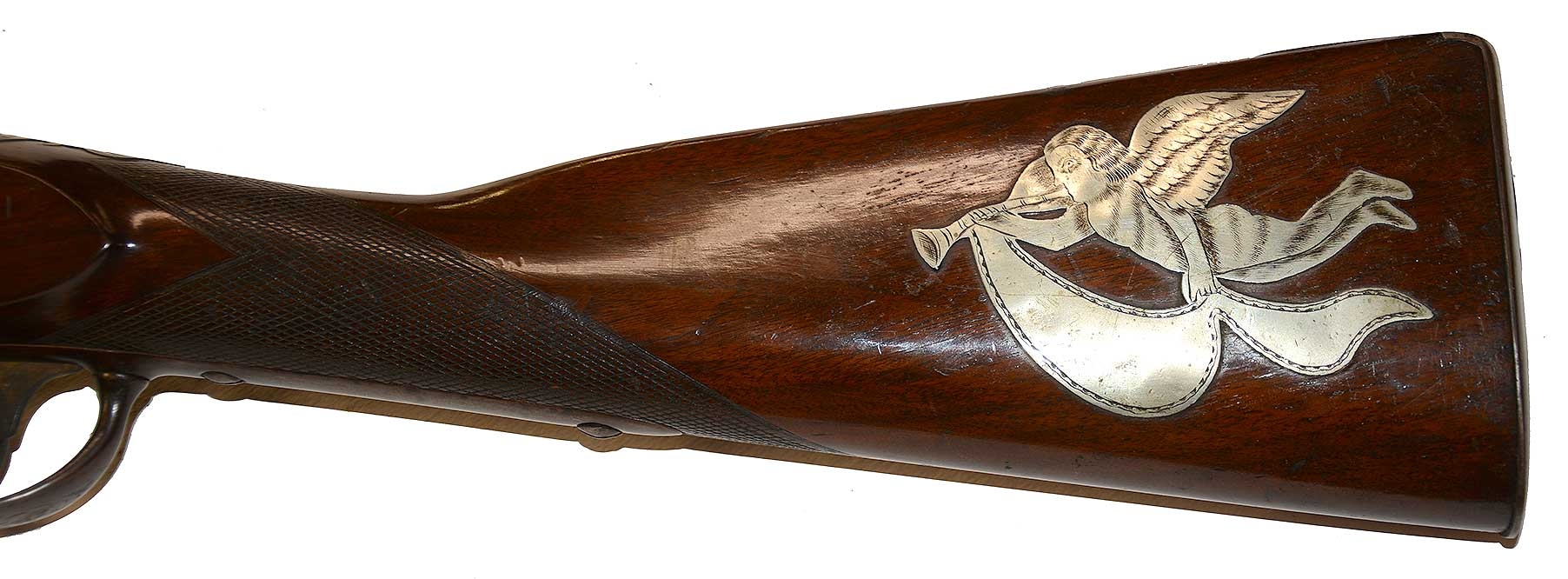 VERY ATTRACTIVE, SILVER INLAID 1830s US MILITIA PRIZE MUSKET WITH LEMAN ...