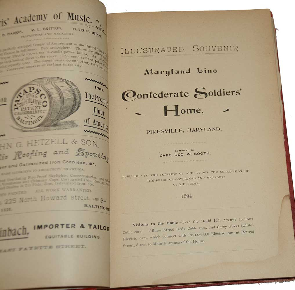 1894 BOOK OF THE MARYLAND LINE CONFEDERATE SOLDIERS HOME — Horse Soldier