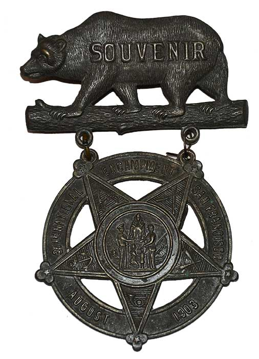 1903 CALIFORNIA GAR BADGE — Horse Soldier