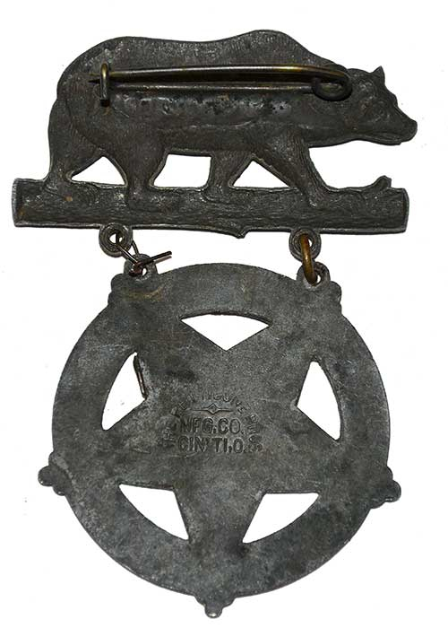 1903 CALIFORNIA GAR BADGE — Horse Soldier