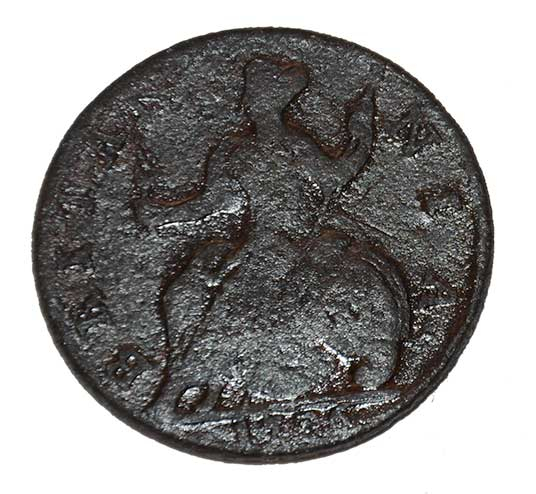 1736 GEORGE II HALF PENNY FROM LENT’S COVE, VERPLANCK, NEW YORK — Horse ...