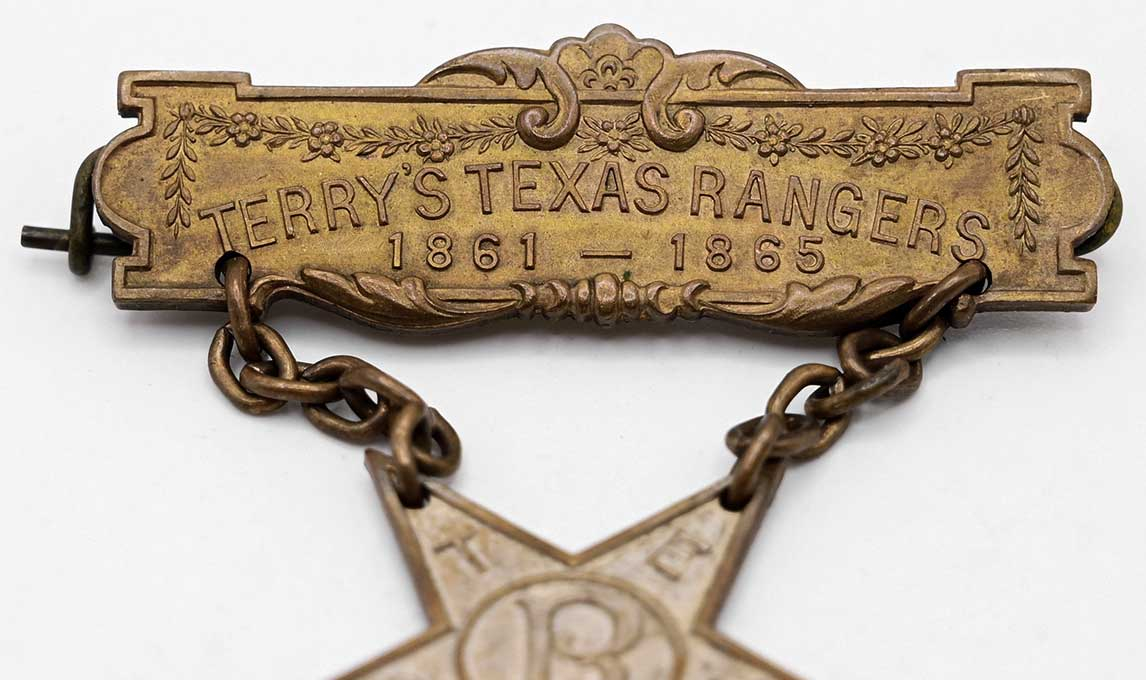 VERY SCARCE CONFEDERATE VETERAN’S BADGE FOR TERRY’S TEXAS CAVALRY WITH ...