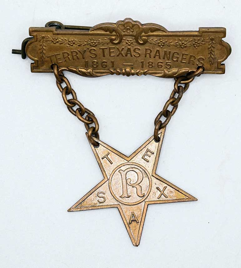 VERY SCARCE CONFEDERATE VETERAN’S BADGE FOR TERRY’S TEXAS CAVALRY WITH ...