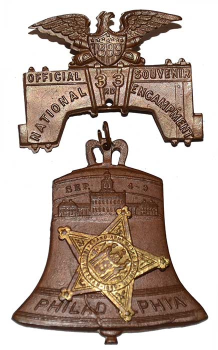 33rd NATIONAL ENCAMPMENT GAR BADGE, PHILADELPHIA, PA — Horse Soldier