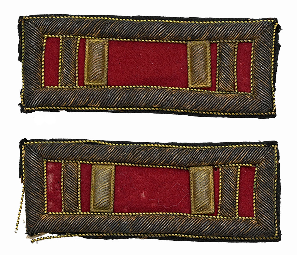 CIVIL WAR ARTILLERY CAPTAINS STRAPS INDICATING A PROMOTION RECEIVED IN ...