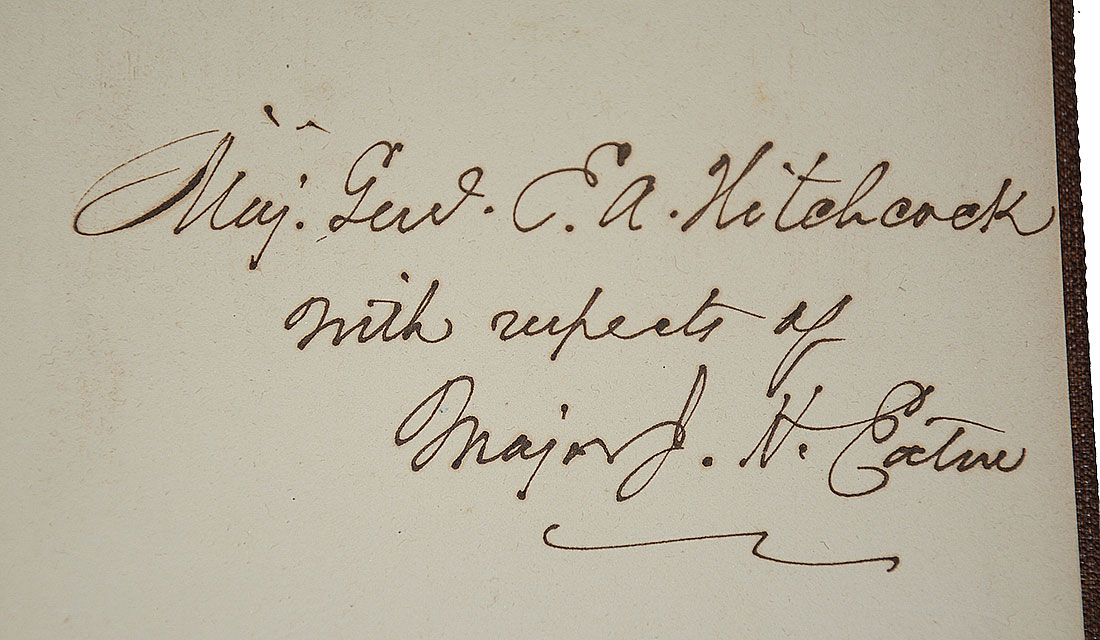US CIVIL WAR ARMY PAYMASTER’S MANUAL PRESENTED TO MAJOR GENERAL ETHAN A ...