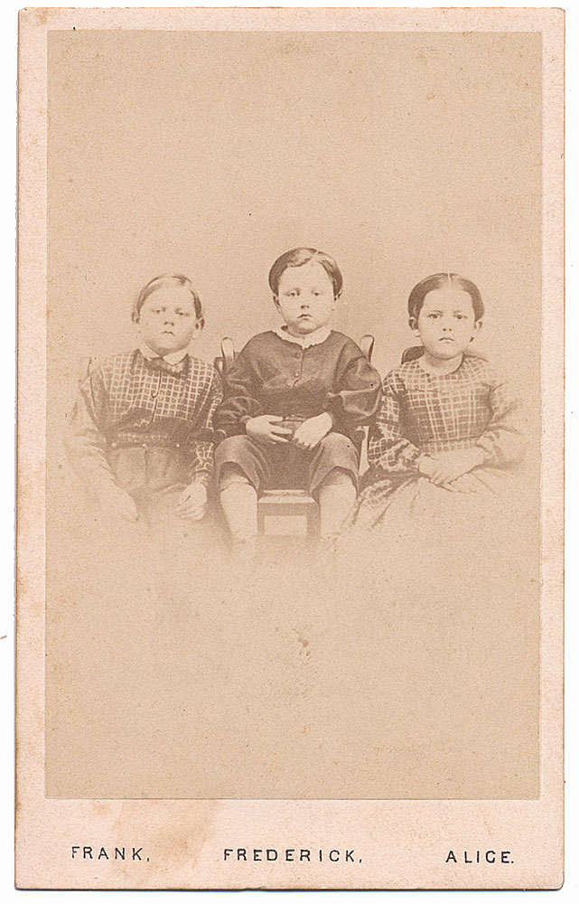 CDV OF THE HUMISTON CHILDREN WHO’S FATHER WAS KILLED AT GETTYSBURG ...
