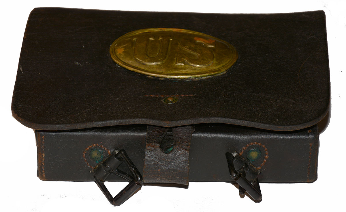 U.S. PATTERN 1861 INFANTRY CARTRIDGE BOX MARKED “WATERTOWN ARSENAL 1864 ...