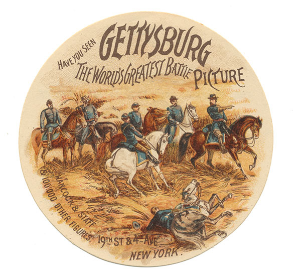 UNION SQUARE GETTYSBURG CYCLORAMA PAPER ADVERTISING DISC — Horse Soldier