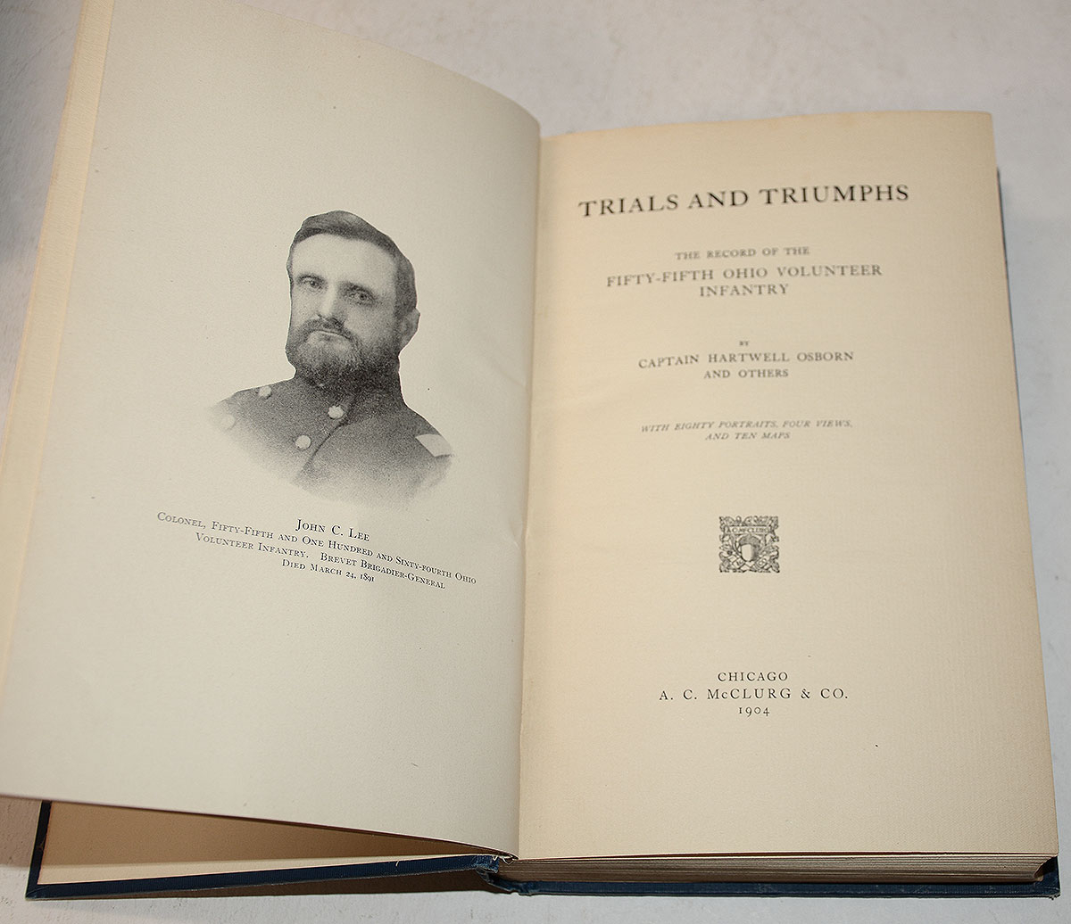 NICE ORIGINAL COPY OF THE HISTORY OF THE 55TH OHIO INFANTRY — Horse Soldier