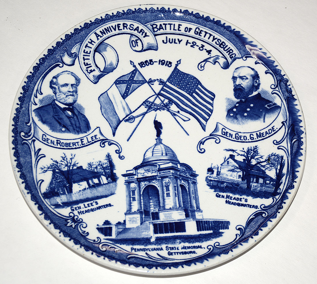 GETTYSBURG 50TH ANNIVERSARY SOUVENIR PLATE — Horse Soldier