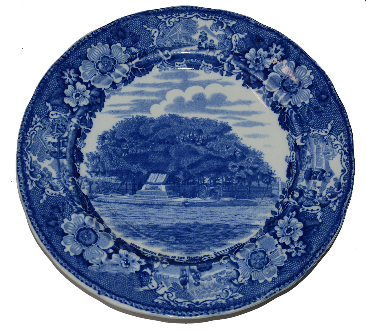 FLO-BLUE GETTYSBURG HIGH WATER MARK SEMI-PORCELAIN SOUVENIR PLATE ...