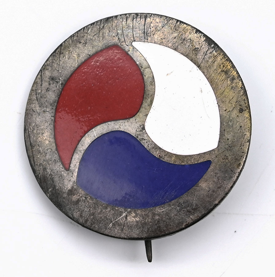 FIRST CORPS HEADQUARTERS BADGE — Horse Soldier