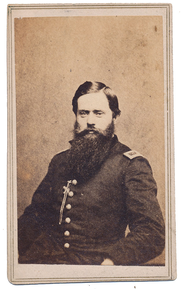 CDV OF FITZHUGH LEE IN PRE-WAR FEDERAL UNIFORM — Horse Soldier