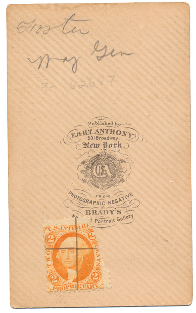 CDV OF 1861 FORT SUMTER DEFENDER - GENERAL JOHN G. FOSTER BY BRADY ...