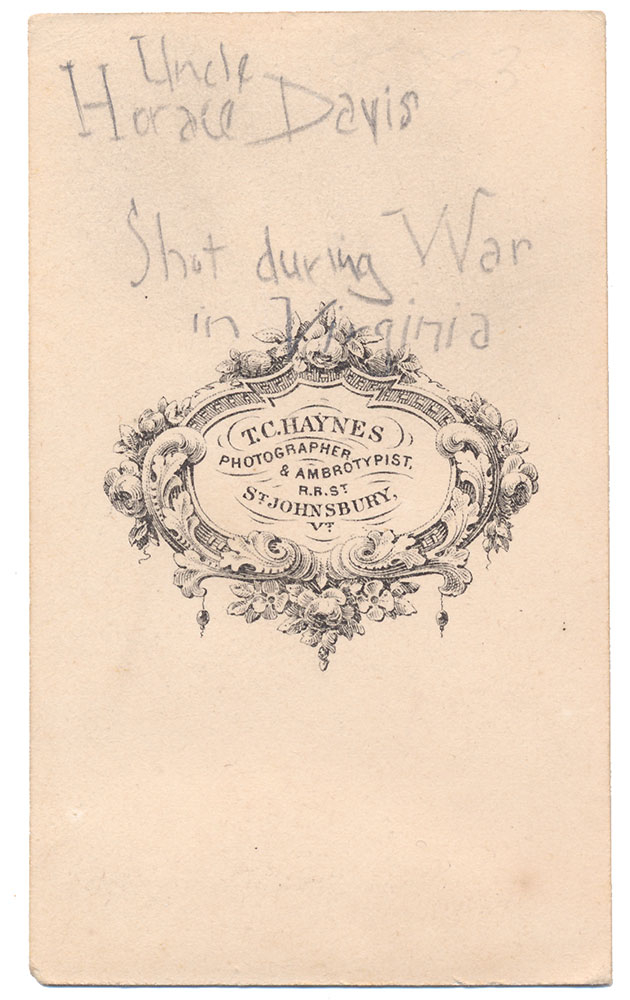 CDV OF TWICE WOUNDED 3RD VERMONT SOLDIER WITH 6TH CORPS BADGE — Horse ...