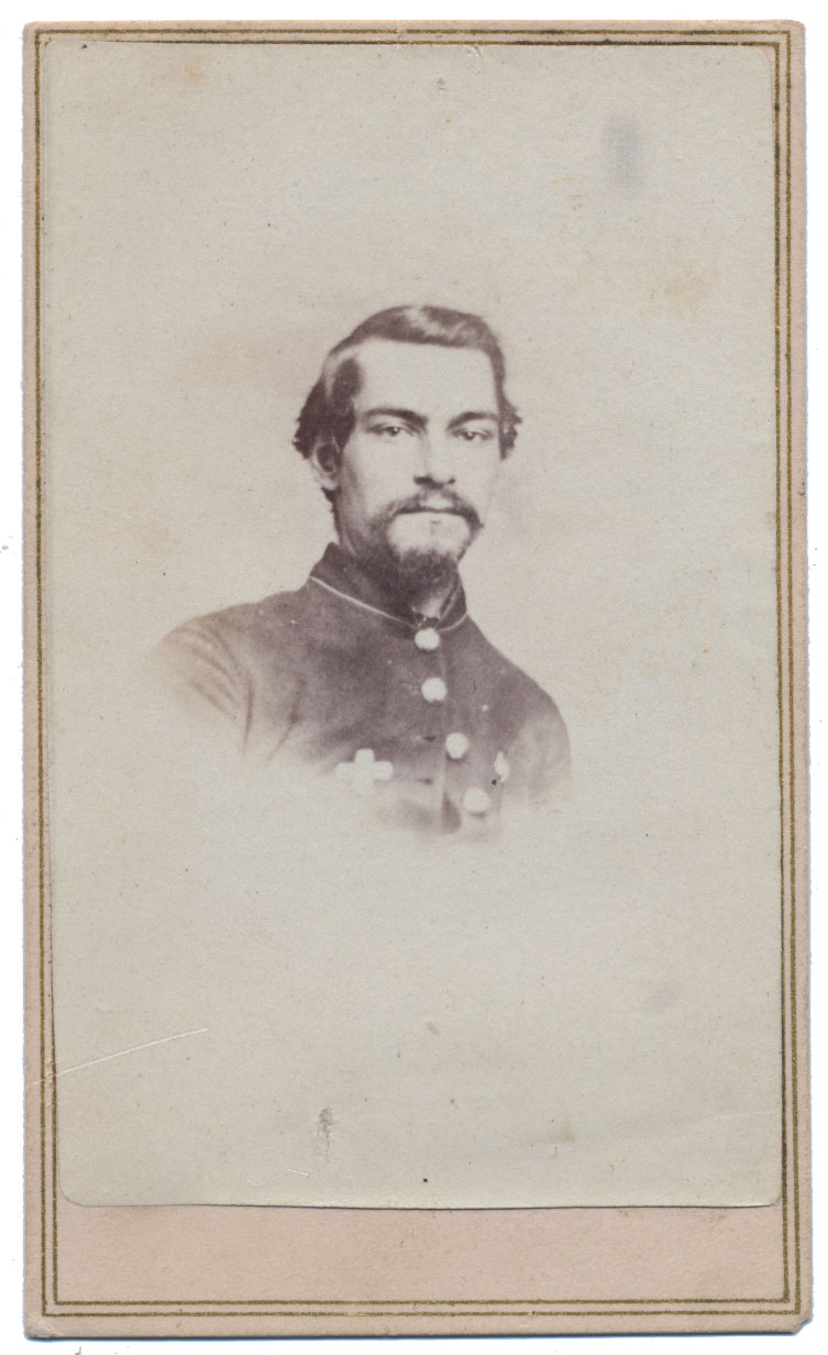 CDV OF TWICE WOUNDED 3RD VERMONT SOLDIER WITH 6TH CORPS BADGE — Horse ...
