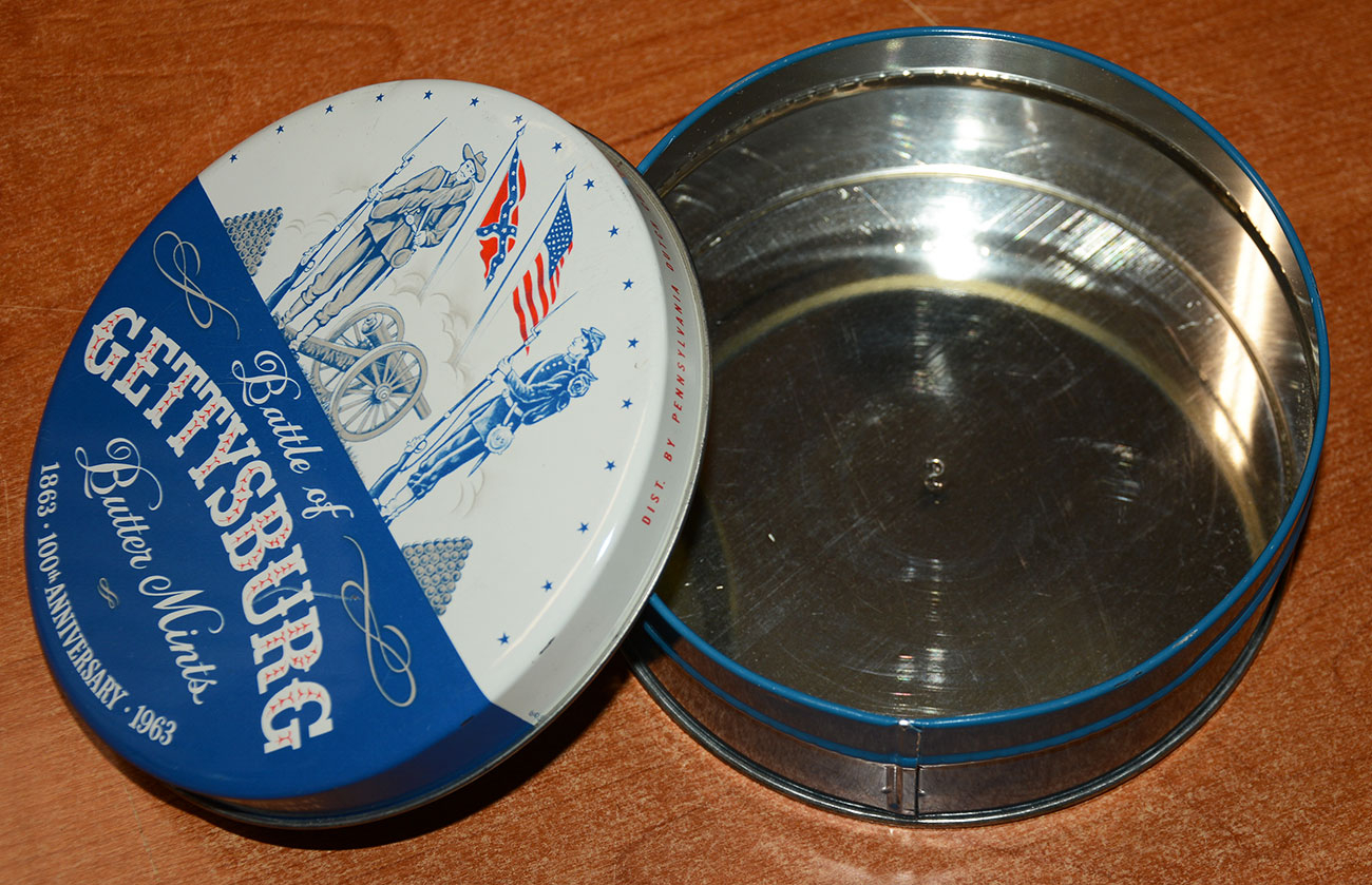 100TH ANNIVERSARY OF THE BATTLE OF GETTYSBURG BUTTER MINTS TIN — Horse ...