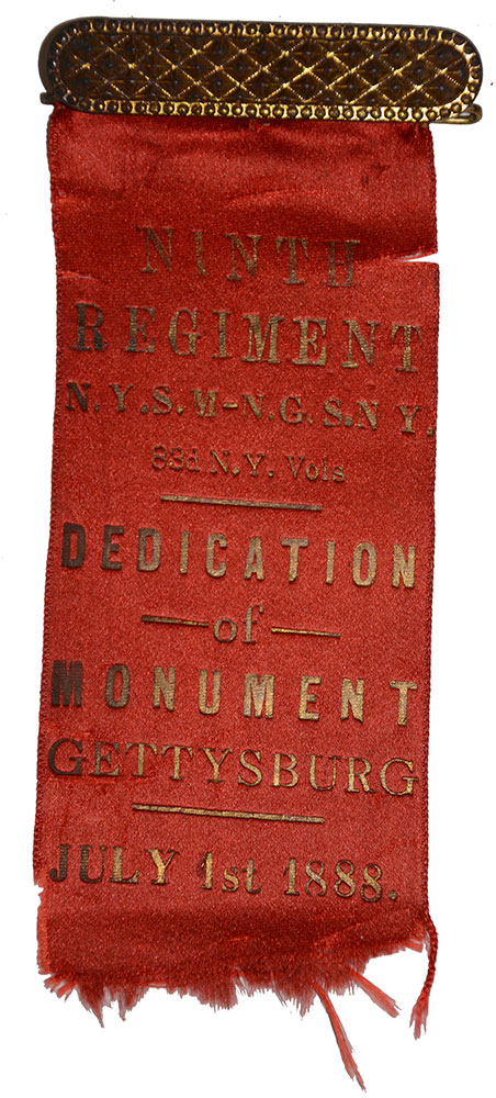 83RD NEW YORK GETTYSBURG MONUMENT DEDICATION RIBBON – 1888 — Horse Soldier