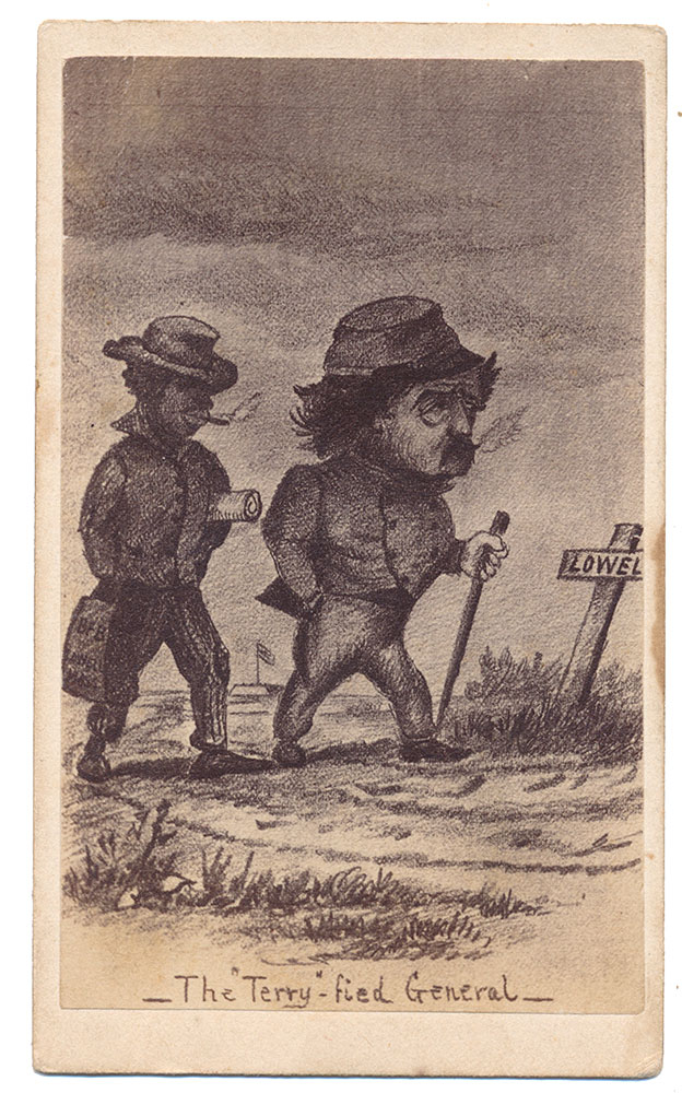 CDV CARICATURE OF MAJOR GENERAL BENJAMIN BUTLER — Horse Soldier