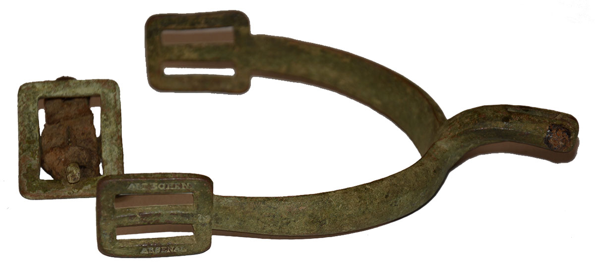 ALLEGHENY ARSENAL MARKED M1859 CAVALRY SPUR FROM WILDERNESS — Horse Soldier