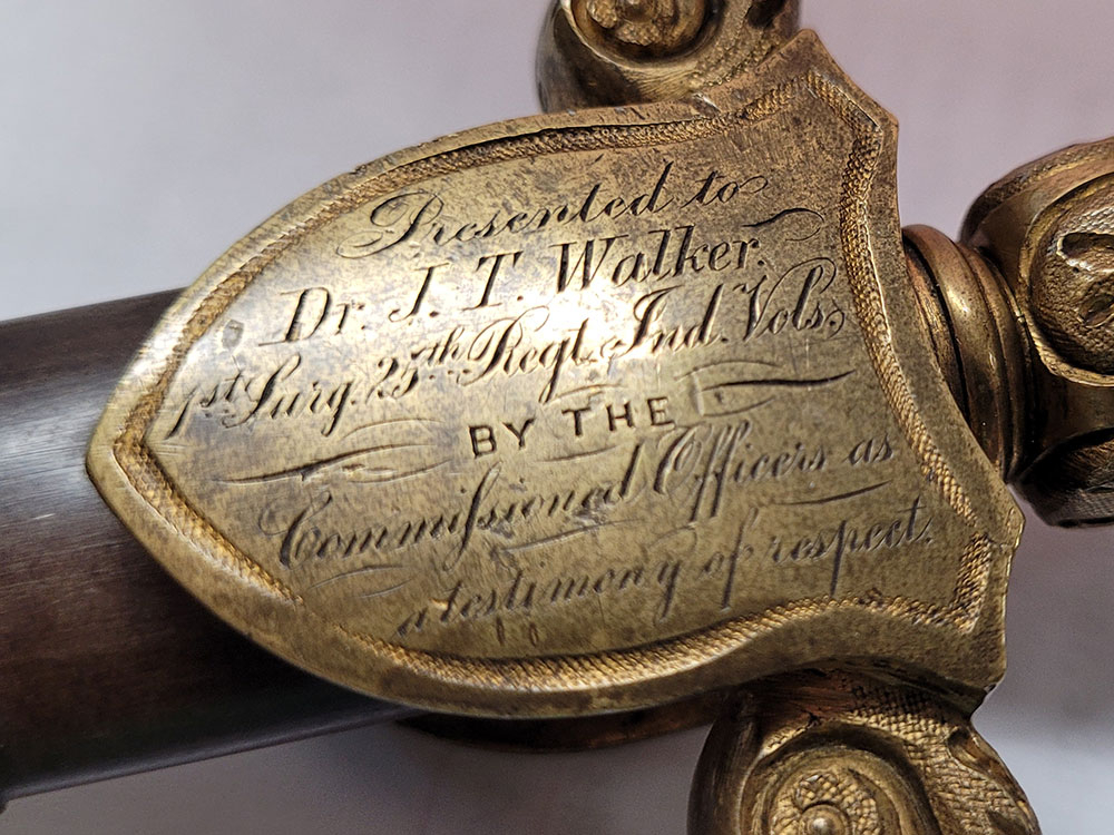 PRESENTATION M1840 MEDICAL STAFF SWORD OF JOHN T. WALKER, 25th INDIANA ...