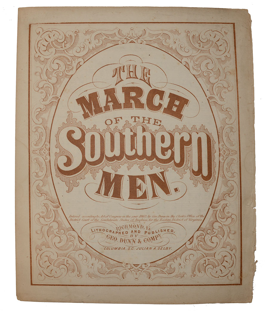 “THE MARCH OF THE SOUTHERN MAN”—PIANO SHEET MUSIC — Horse Soldier