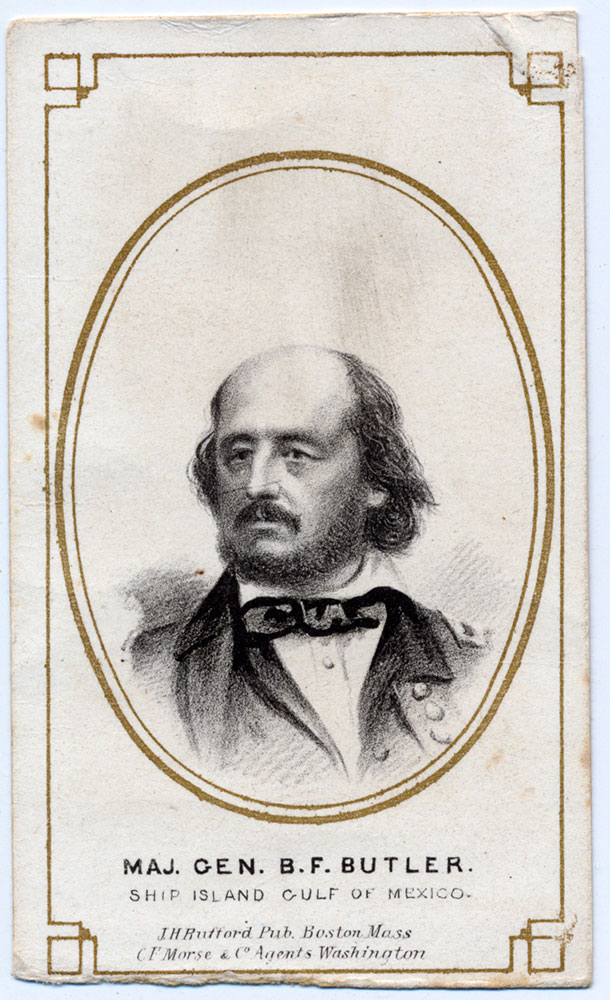 CDV ETCHING OF GEN. BENJAMIN BUTLER — Horse Soldier
