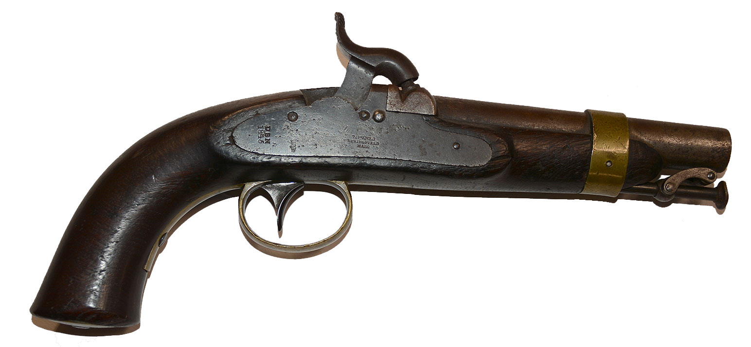 U.S. MODEL 1842 BOX LOCK NAVAL PISTOL BY AMES, DATED 1845 — Horse Soldier
