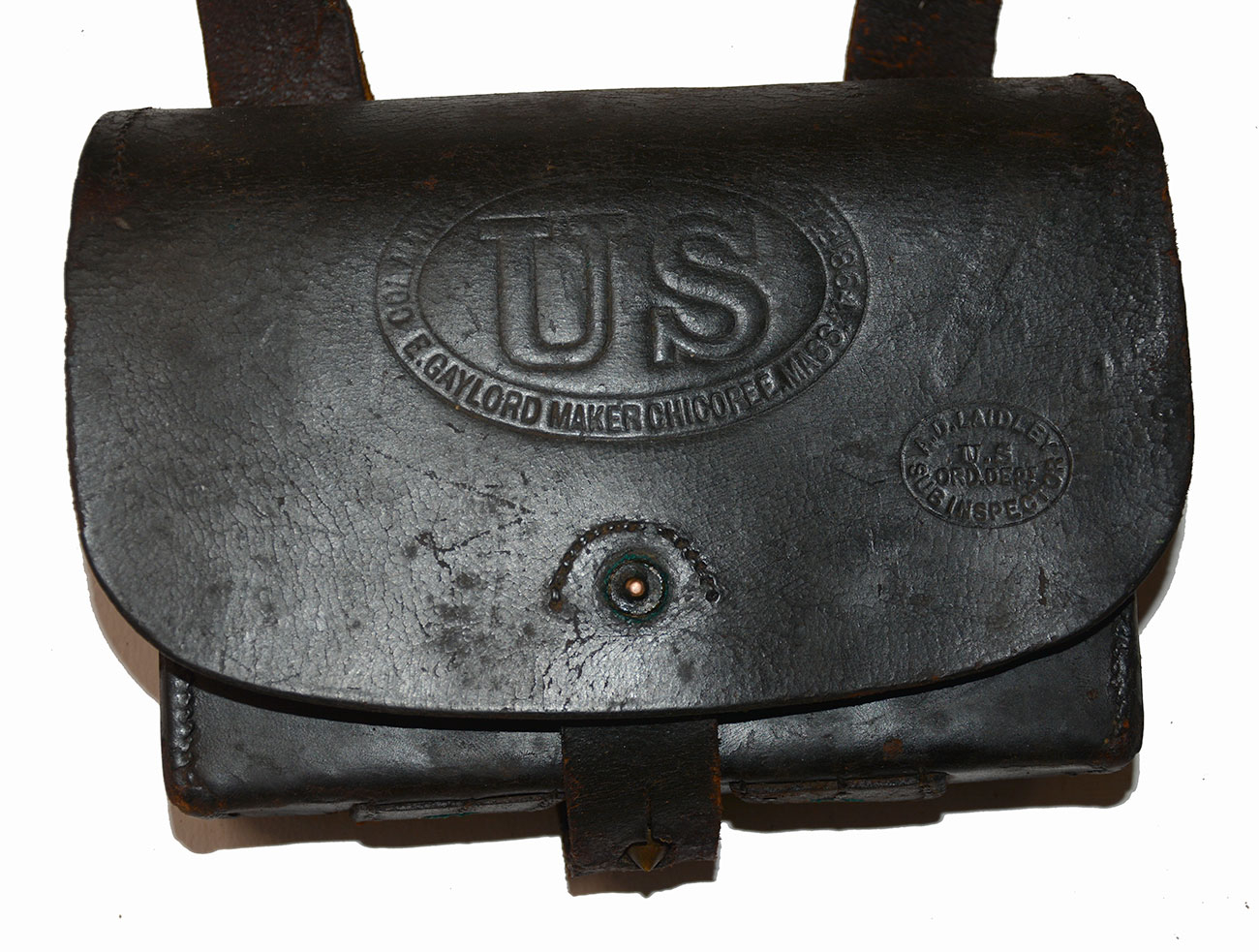 VERY GOOD CONDITION CIVIL WAR MANN’S PATENT INFANTRY CARTRIDGE BOX WITH ...