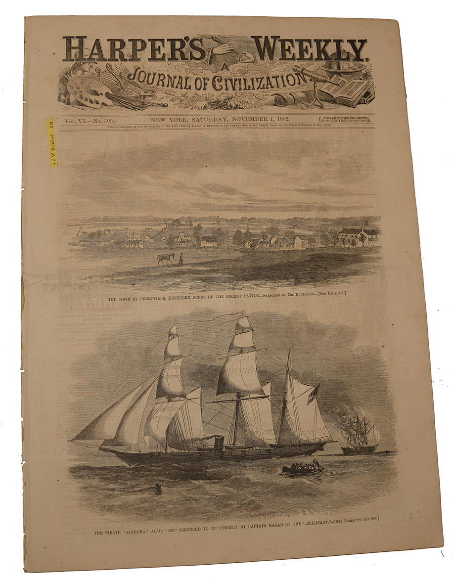 HARPER’S WEEKLY, NEW YORK, NOVEMBER 1, 1862 - BATTLE OF PERRYVILLE/CSS ...
