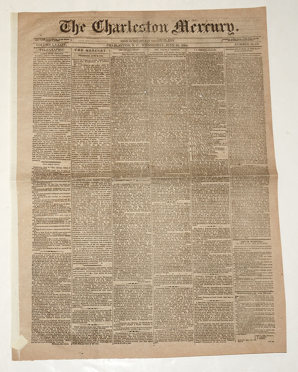 THE CHARLESTON [SC] MERCURY—MAY 25, 1864 — Horse Soldier