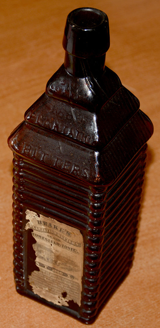 DRAKE’S 1860 PLANTATION X BITTERS BOTTLE, PATENTED 1862, WITH REMAINS ...