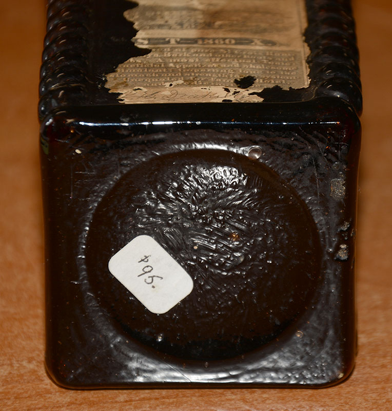 DRAKE’S 1860 PLANTATION X BITTERS BOTTLE, PATENTED 1862, WITH REMAINS ...