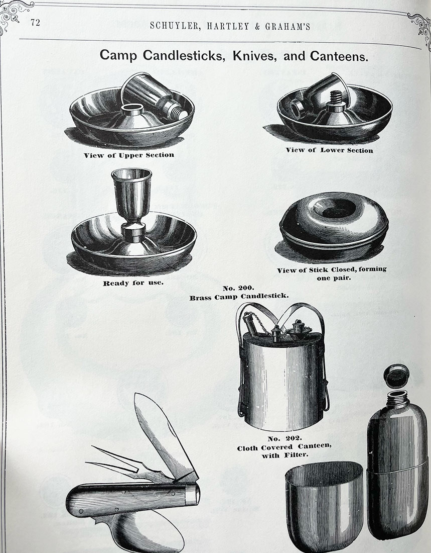 CIVIL WAR CAMP CANDLESTICKS AS IN SCHUYLER, HARTLEY AND GRAHAM 1864 ...