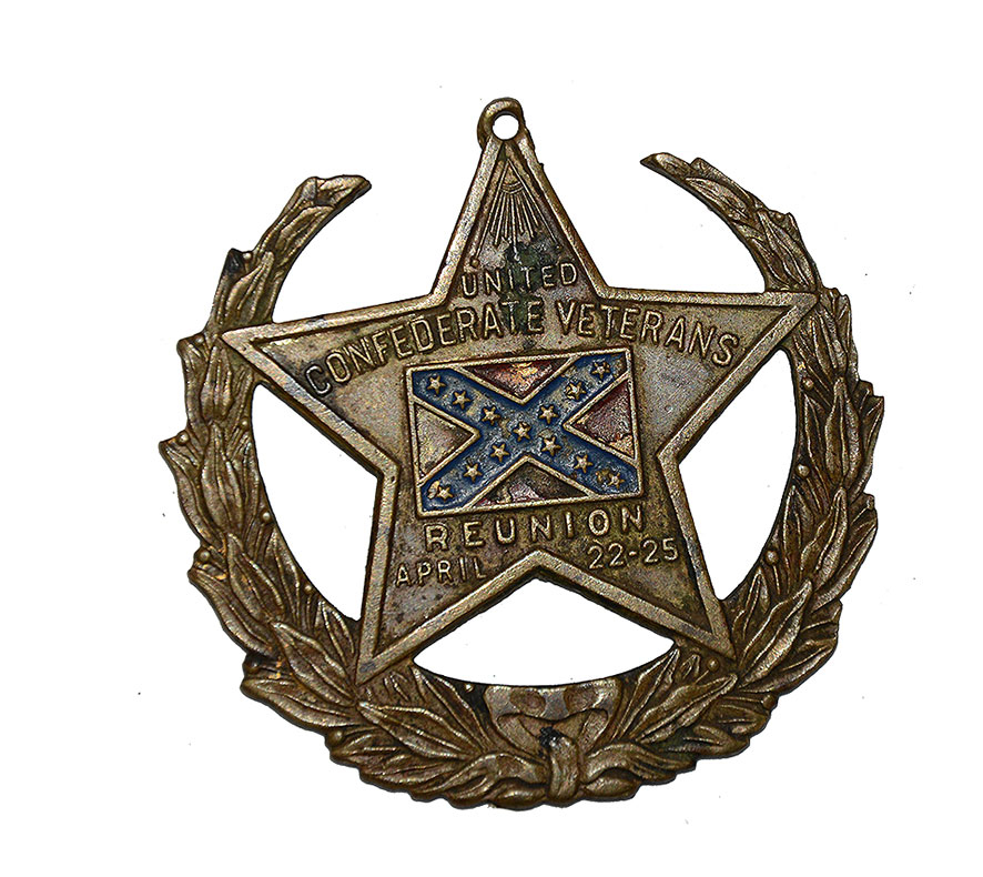 BRASS U.C.V. REUNION BADGE — Horse Soldier