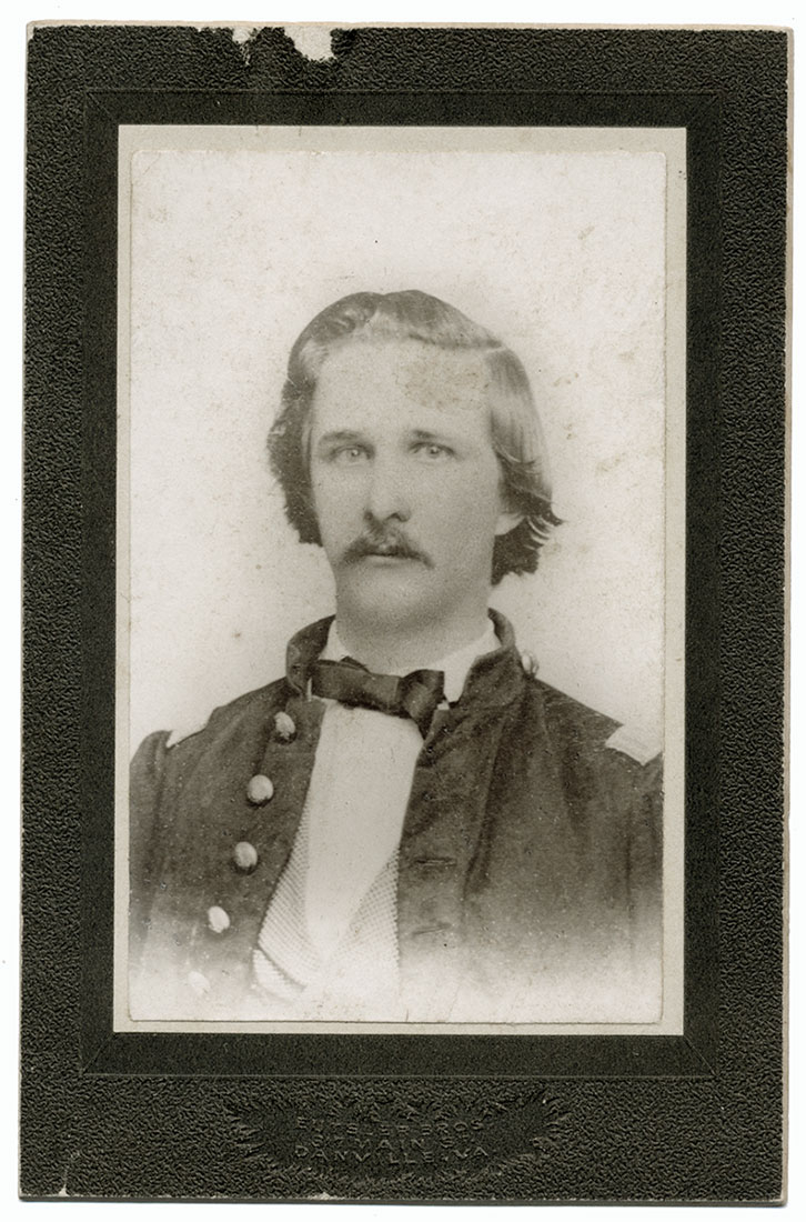 SMALL CABINET CARD OF CAPT. EDWIN E. BOULDIN, 14TH VIRGINIA CAVALRY ...