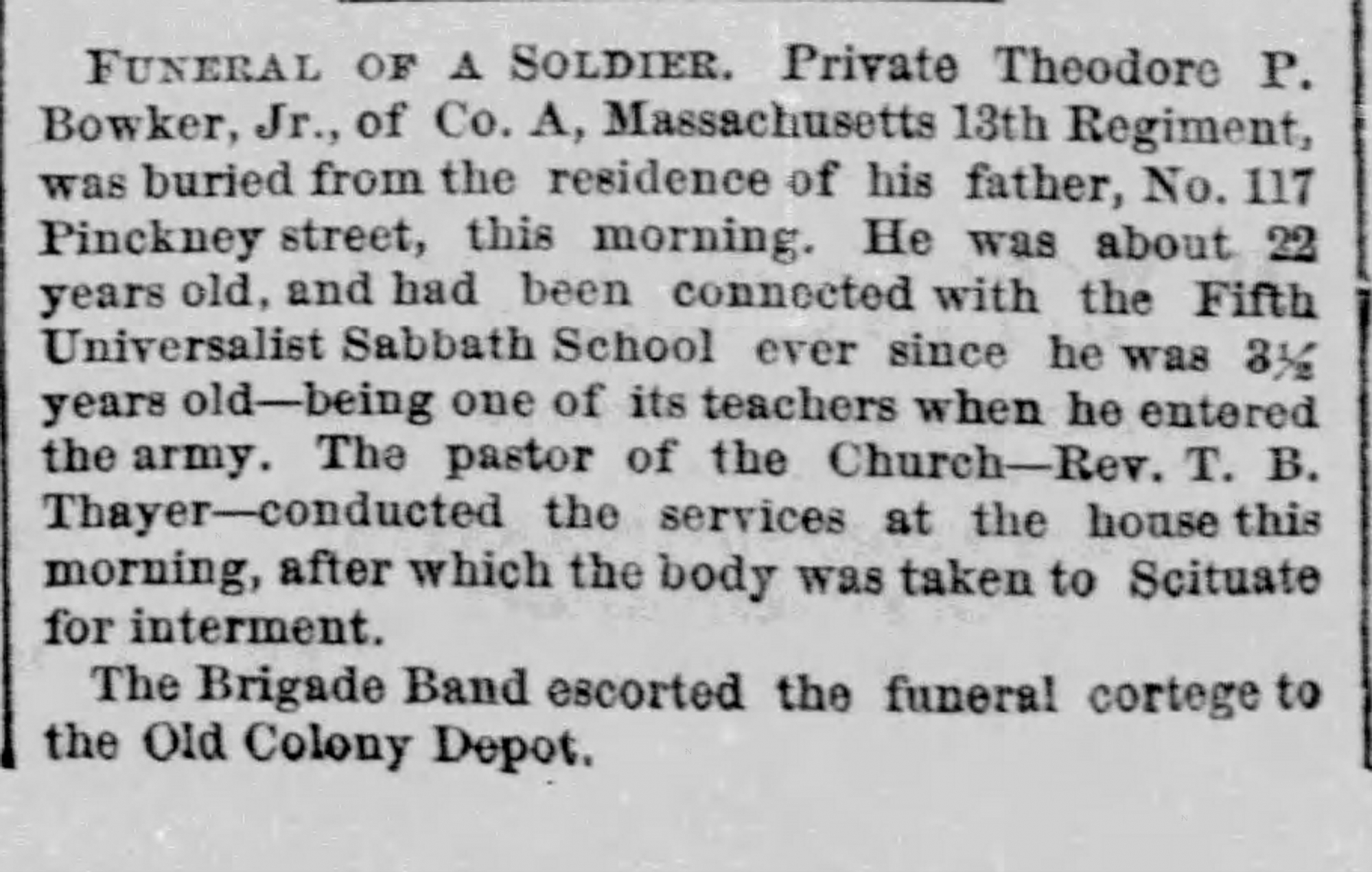 IDENTIFIED ISSUE RED BLANKET OF THEODORE P. BOWKER 13th MASS, DIED OF ...