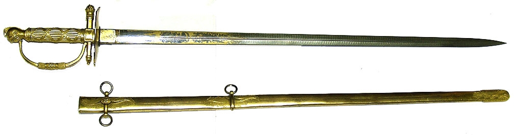 ORIGINAL, BRASS-MOUNTED PRESENTATION-GRADE KNIGHTSHEAD MILITIA OFFICER ...