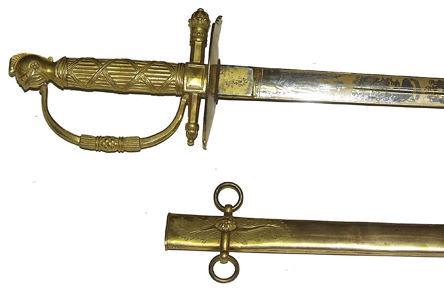 ORIGINAL, BRASS-MOUNTED PRESENTATION-GRADE KNIGHTSHEAD MILITIA OFFICER ...