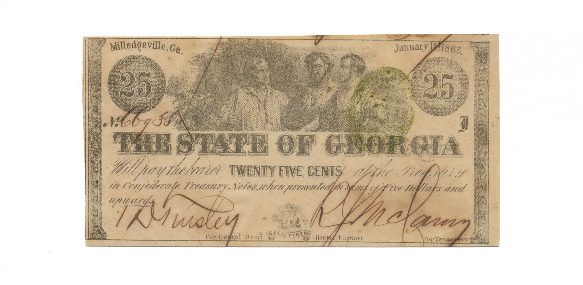 STATE OF GEORGIA 25 CENT NOTE — Horse Soldier