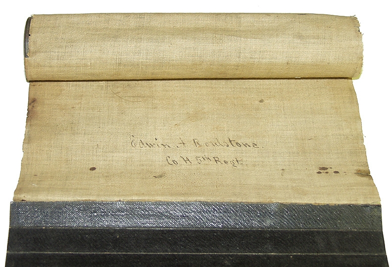 CIVIL WAR DATED ROLL-UP WRITING KIT IDENTIFIED TO EDWIN A. ROULSTONE ...