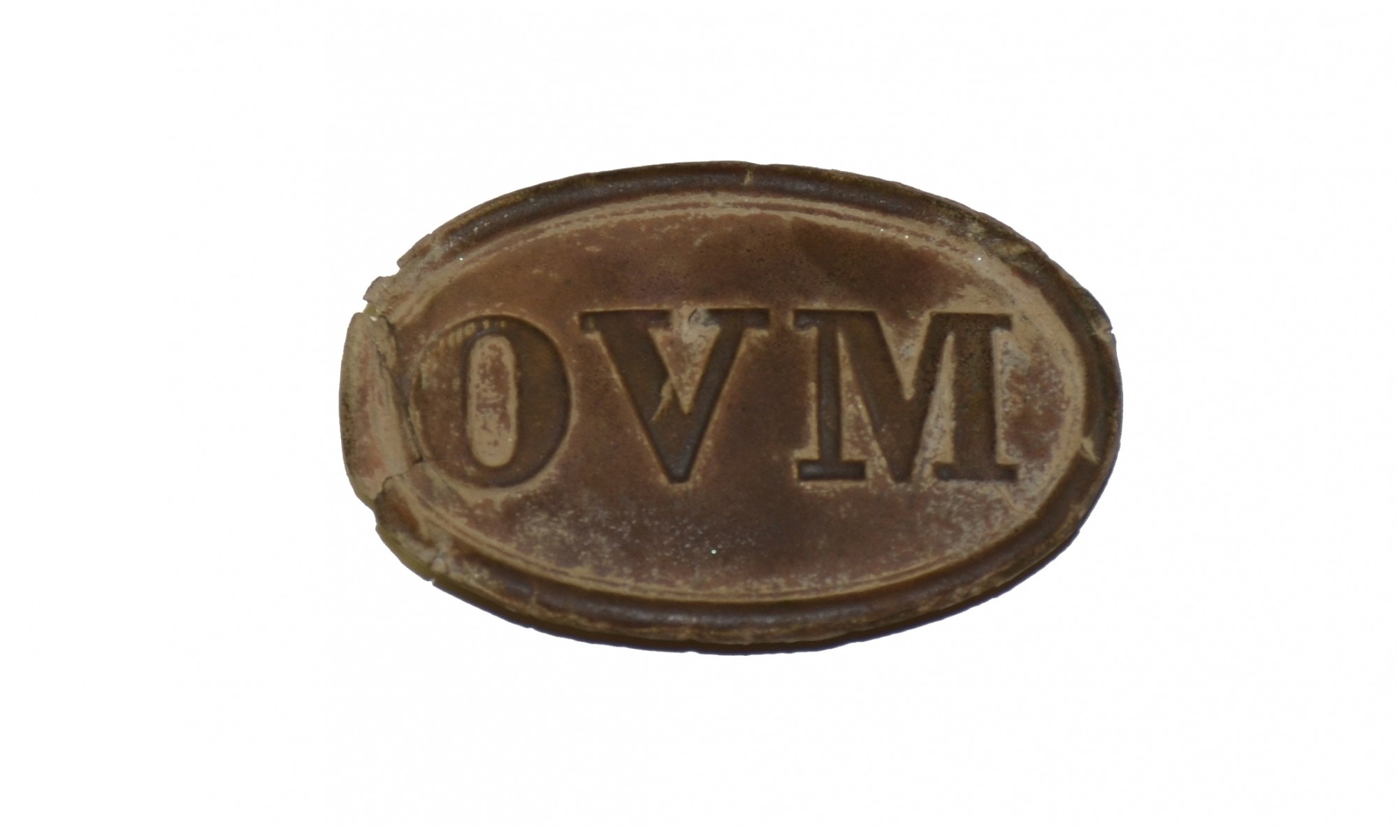 OVM BELT PLATE FROM FORT WYMAN — Horse Soldier