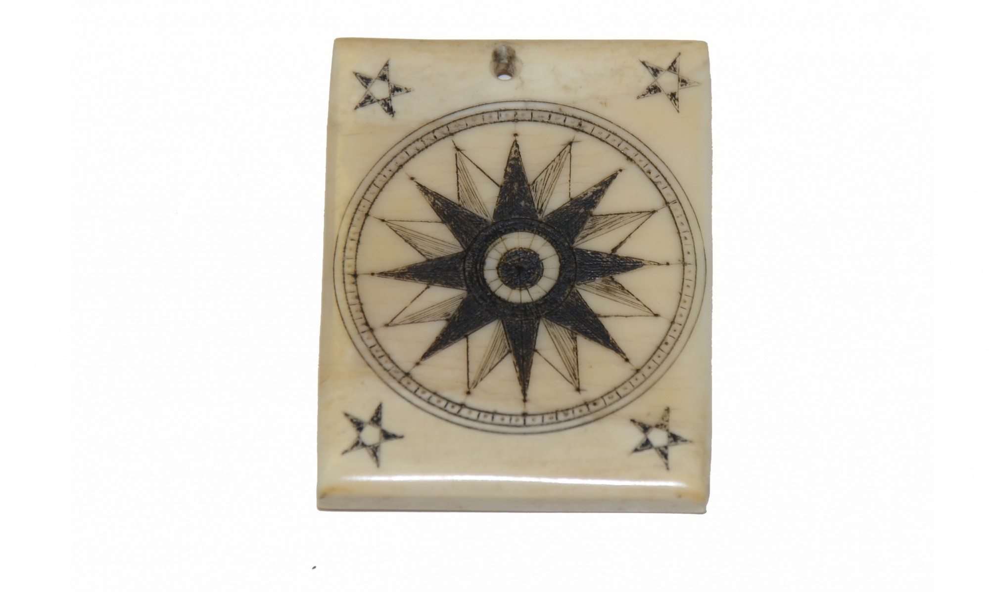 INTRICATELY CARVED 19TH CENTURY IVORY SLAB MEDALLION — Horse Soldier